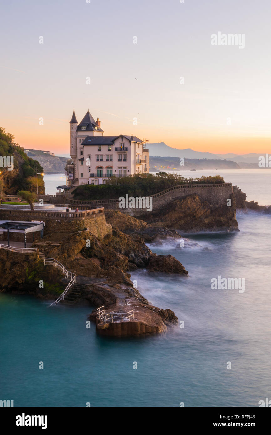 City of Biarritz with its beautiful coast, at the North Basque Country ...