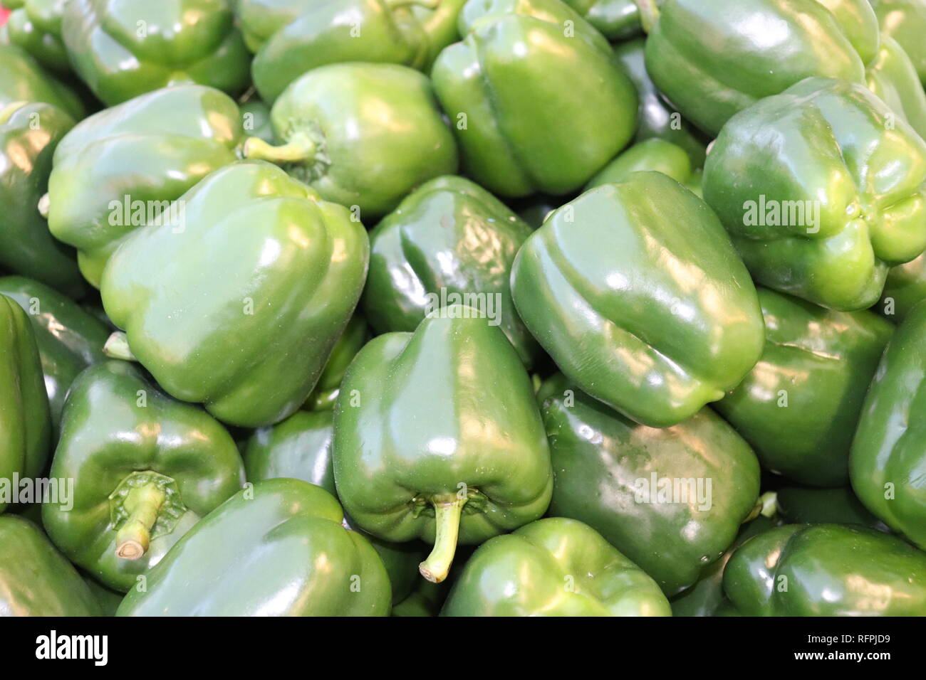 Fresh Green Peppers Stock Photo - Alamy