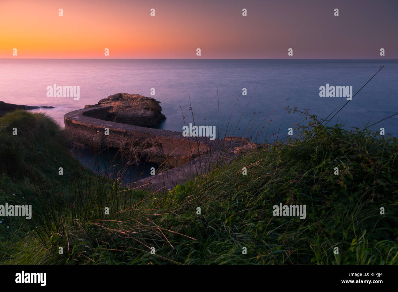 City of Biarritz with its beautiful coast, at the North Basque Country ...