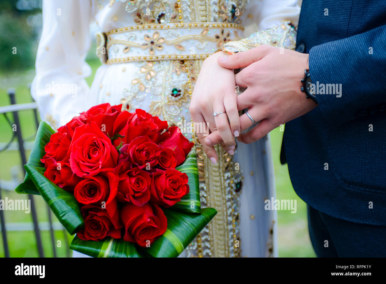 young muslim couple getting married Stock Photo - Alamy
