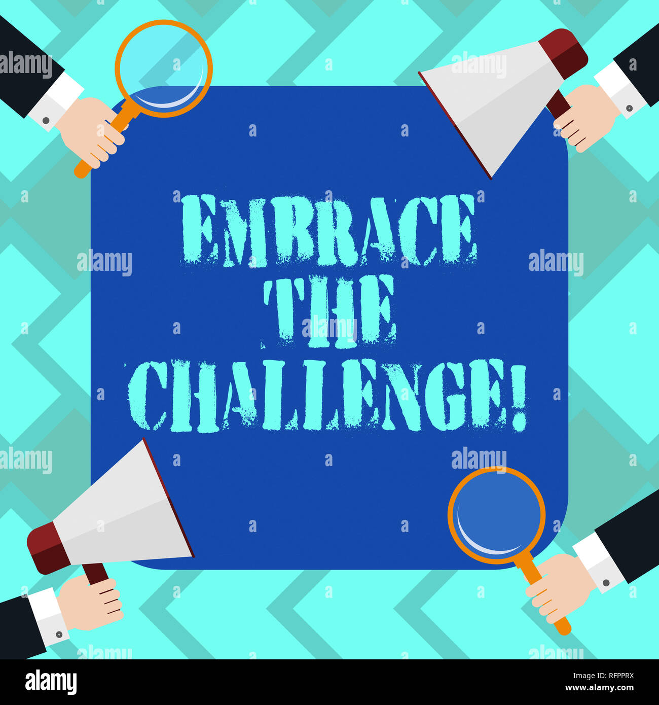 Text sign showing Embrace The Challenge. Conceptual photo Face any ...
