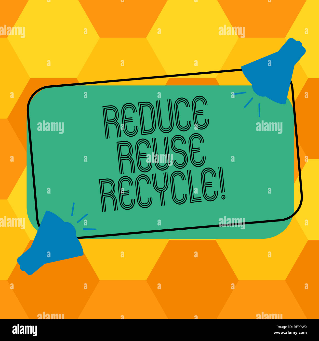 Handwriting text writing Reduce Reuse Recycle. Concept meaning Cut down ...