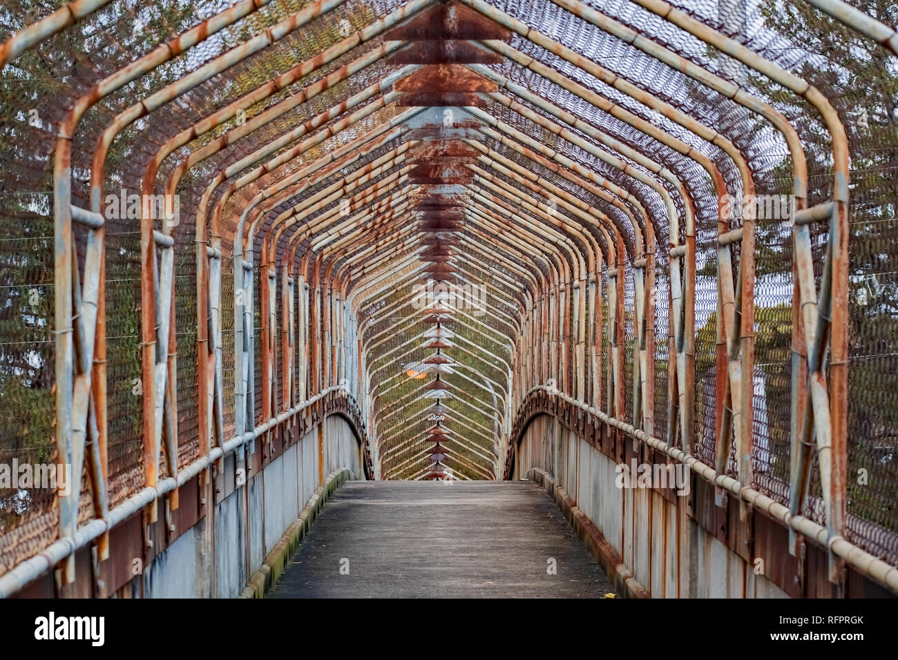 Pedestrian walking bridge Stock Photo - Alamy
