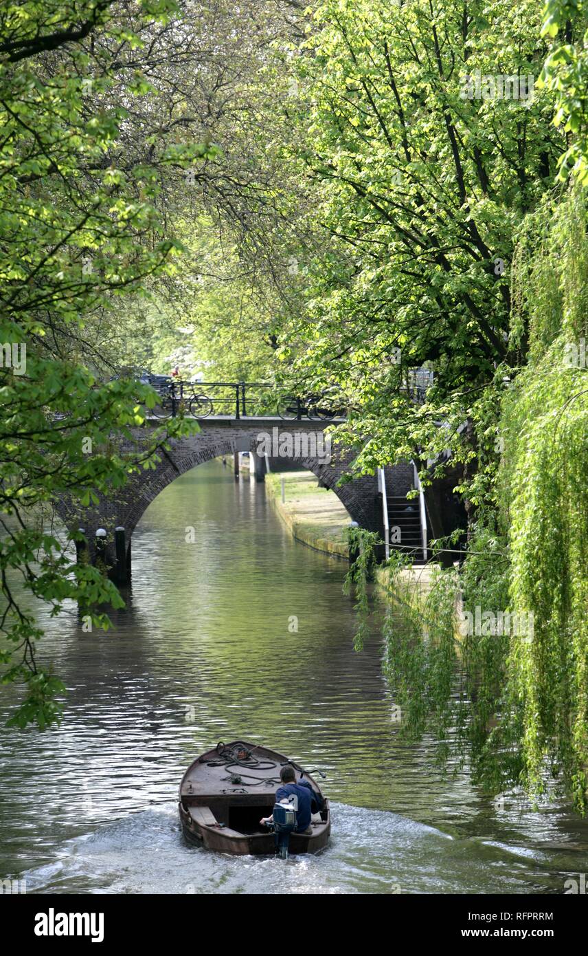 Oude Gracht in the old part of town, Utrecht, Netherlands Stock Photo ...