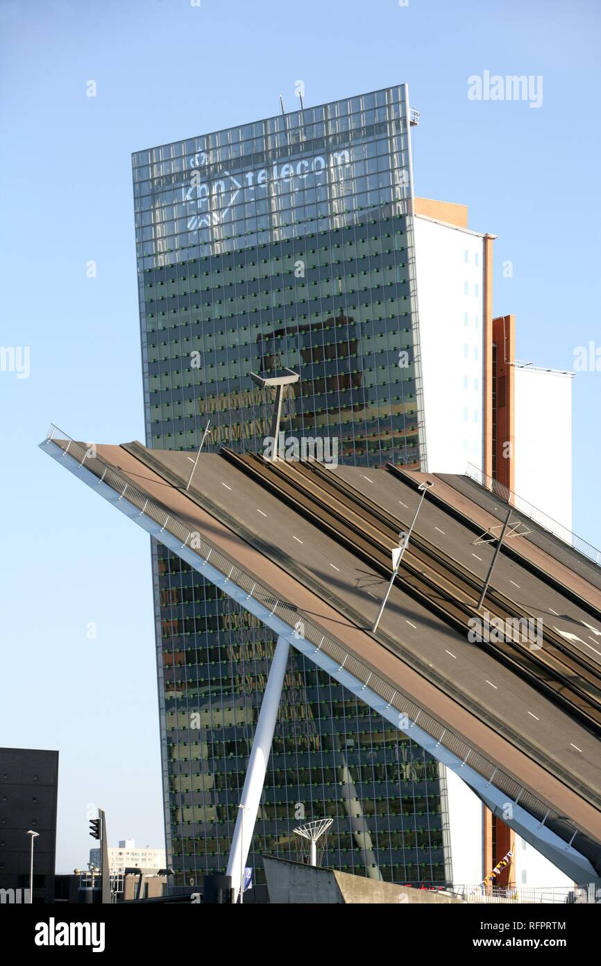 KPN Telecom building at the Nieuwe Maas, Erasmusbruk, Rotterdam ...