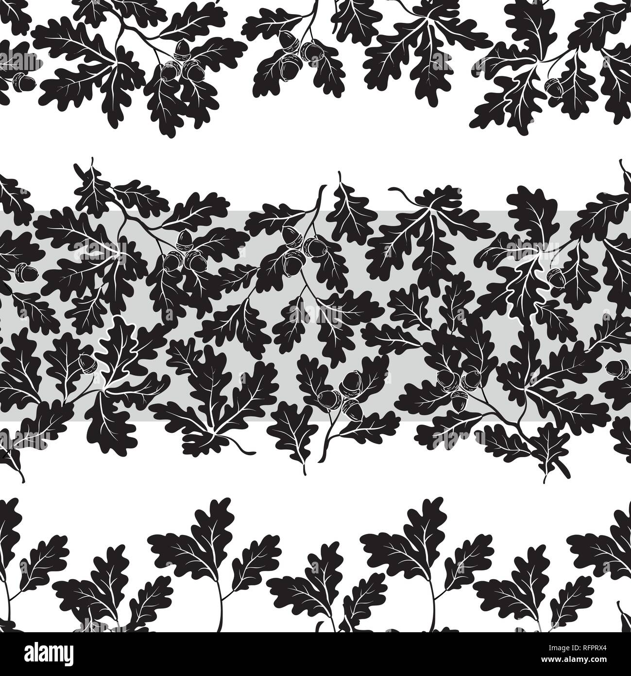 Black And White Oak Leaf Design