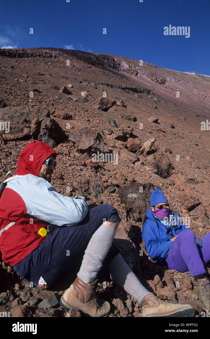 CHL, Chile, Atacama Desert: trekking on a volcano, 5000 metres high ...