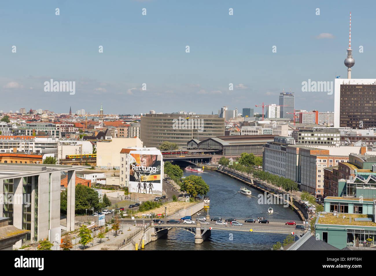BERLIN, GERMANY - JULY 14, 2018: Berlin cityscape with TV Tower ...