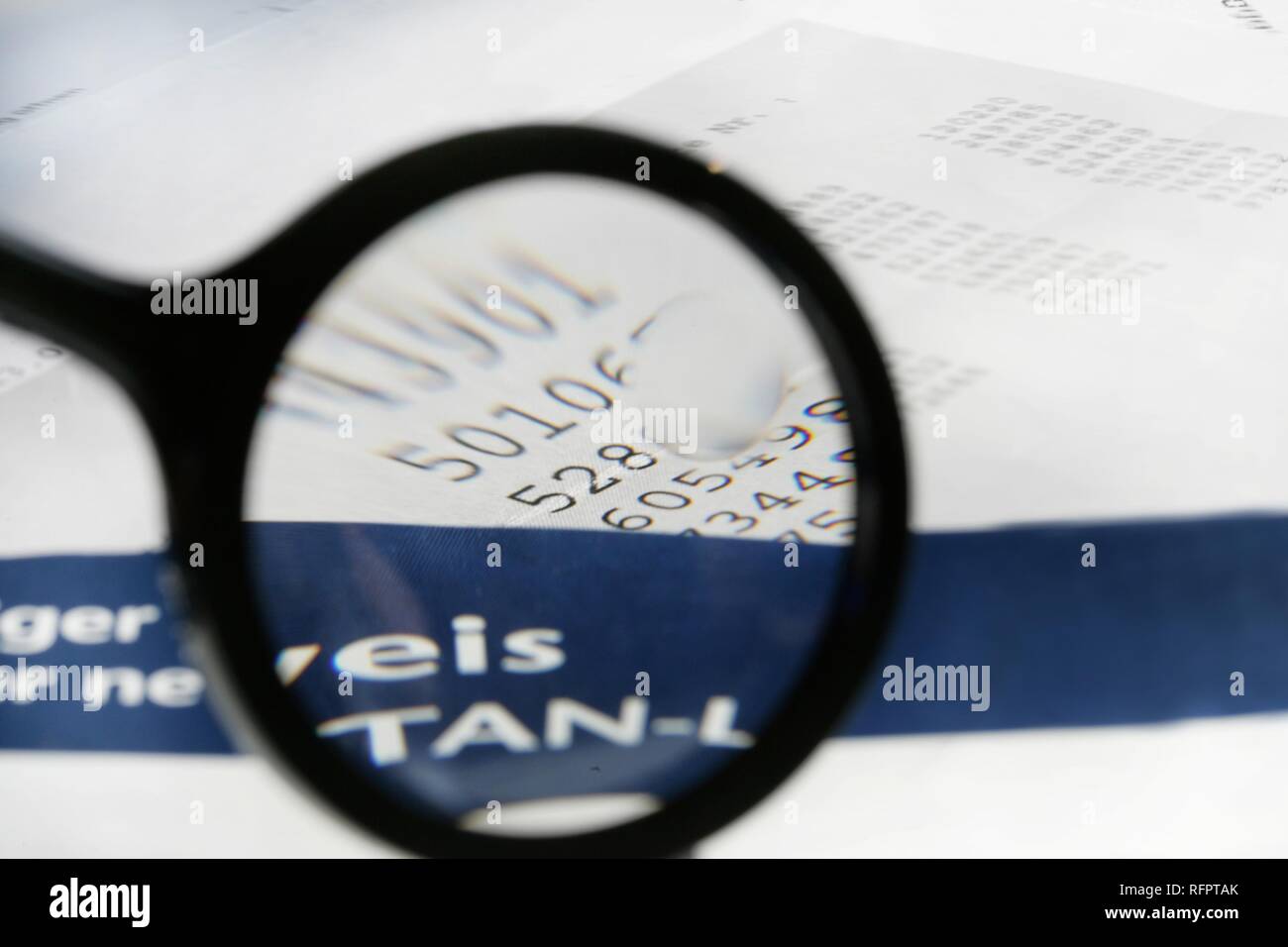 DEU, Germany : TAN numbers, Trans action numbers, security code number ...