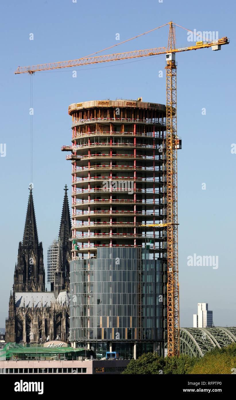 Construction of a high-rise building near Cologne Cathedral, Deutz ...