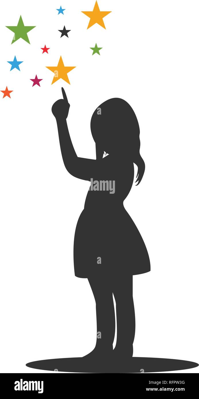 Happy kid pointing Stock Vector Images - Alamy