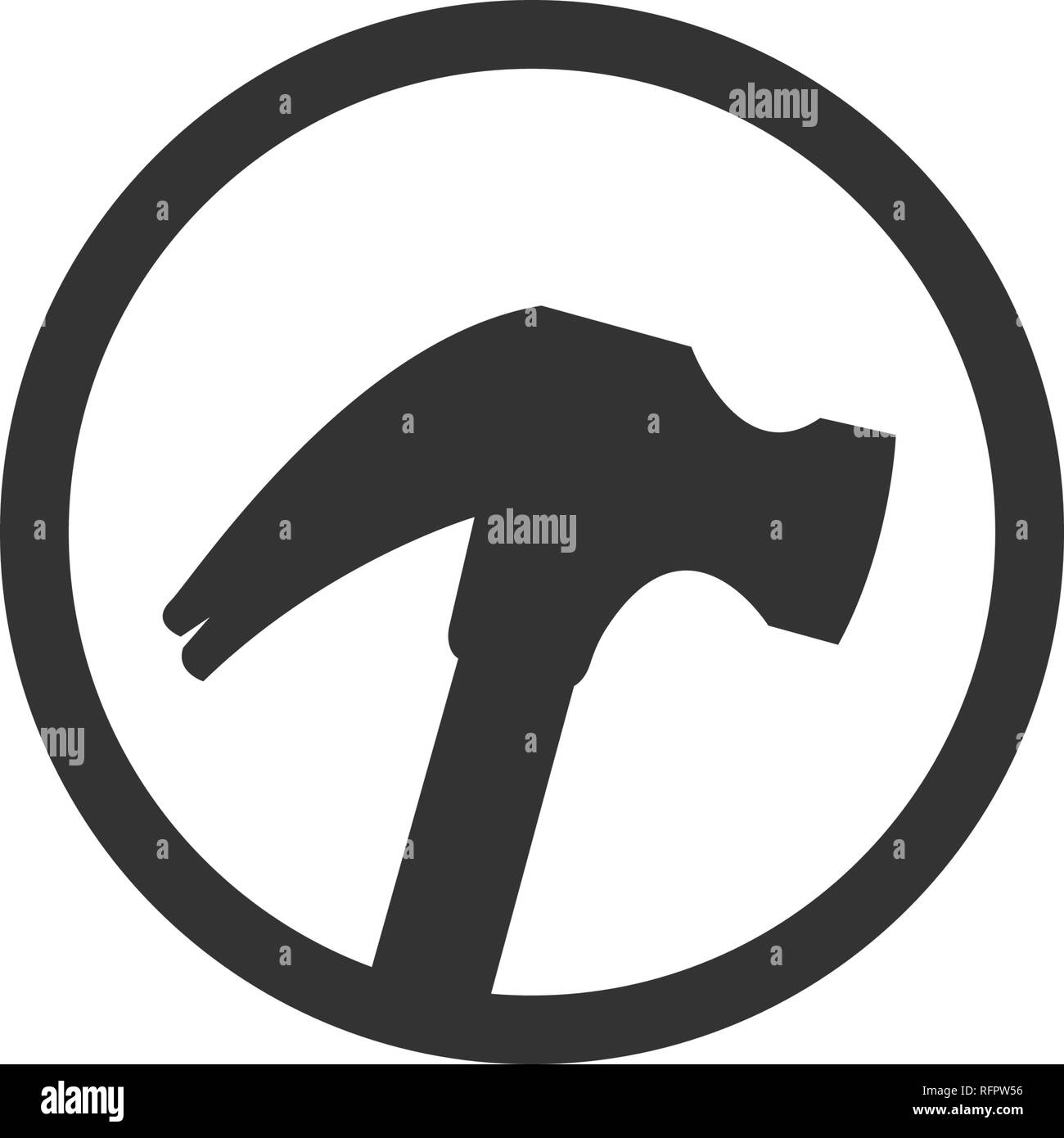 Hammer icon Black and White Stock Photos & Images - Alamy