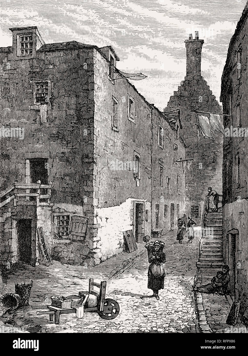 The Ancient Parliament house, Leith, Edinburgh, Scotland, 19th century ...