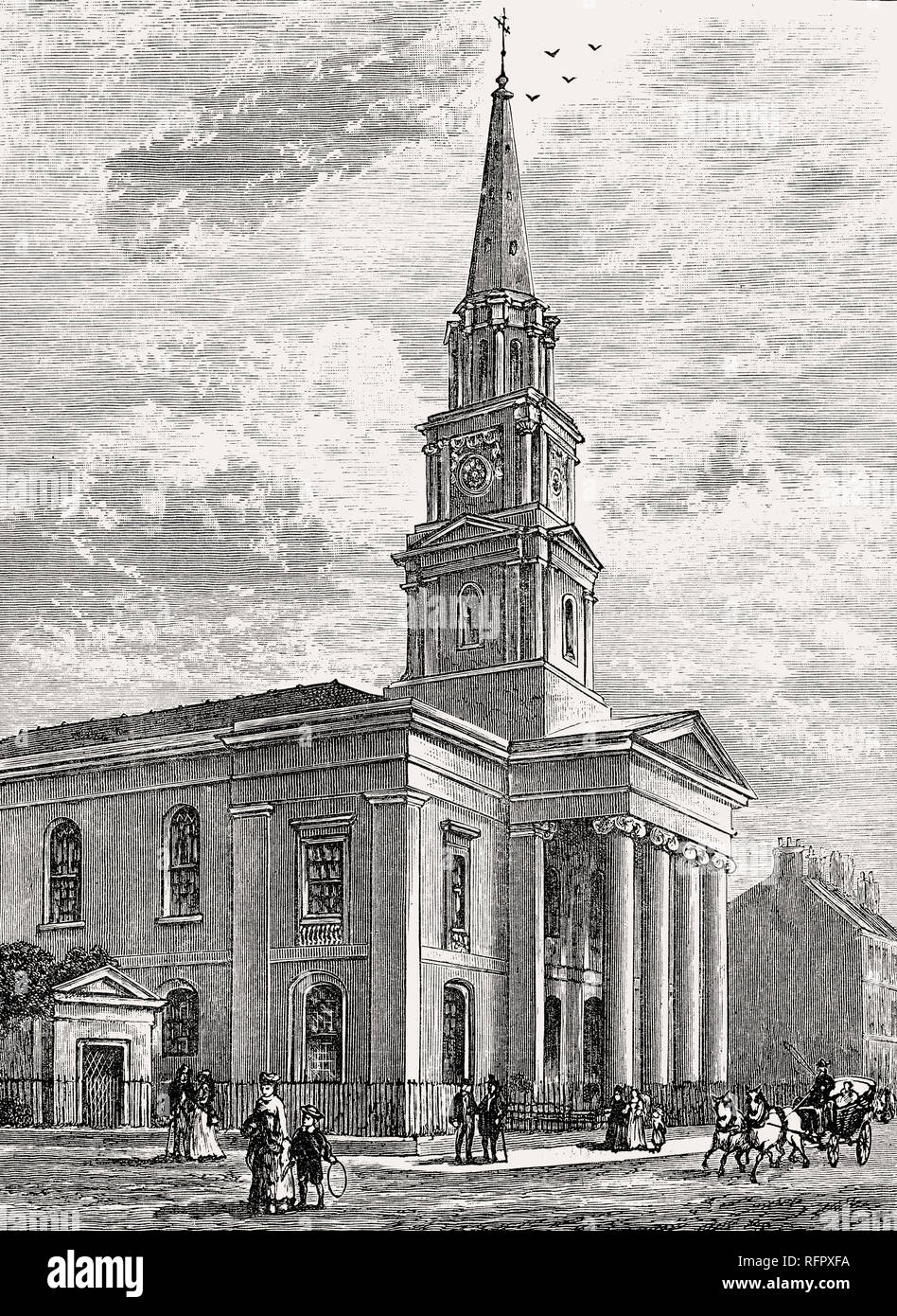 North Leith Parish Church, Edinburgh, Scotland, 19th century Stock ...