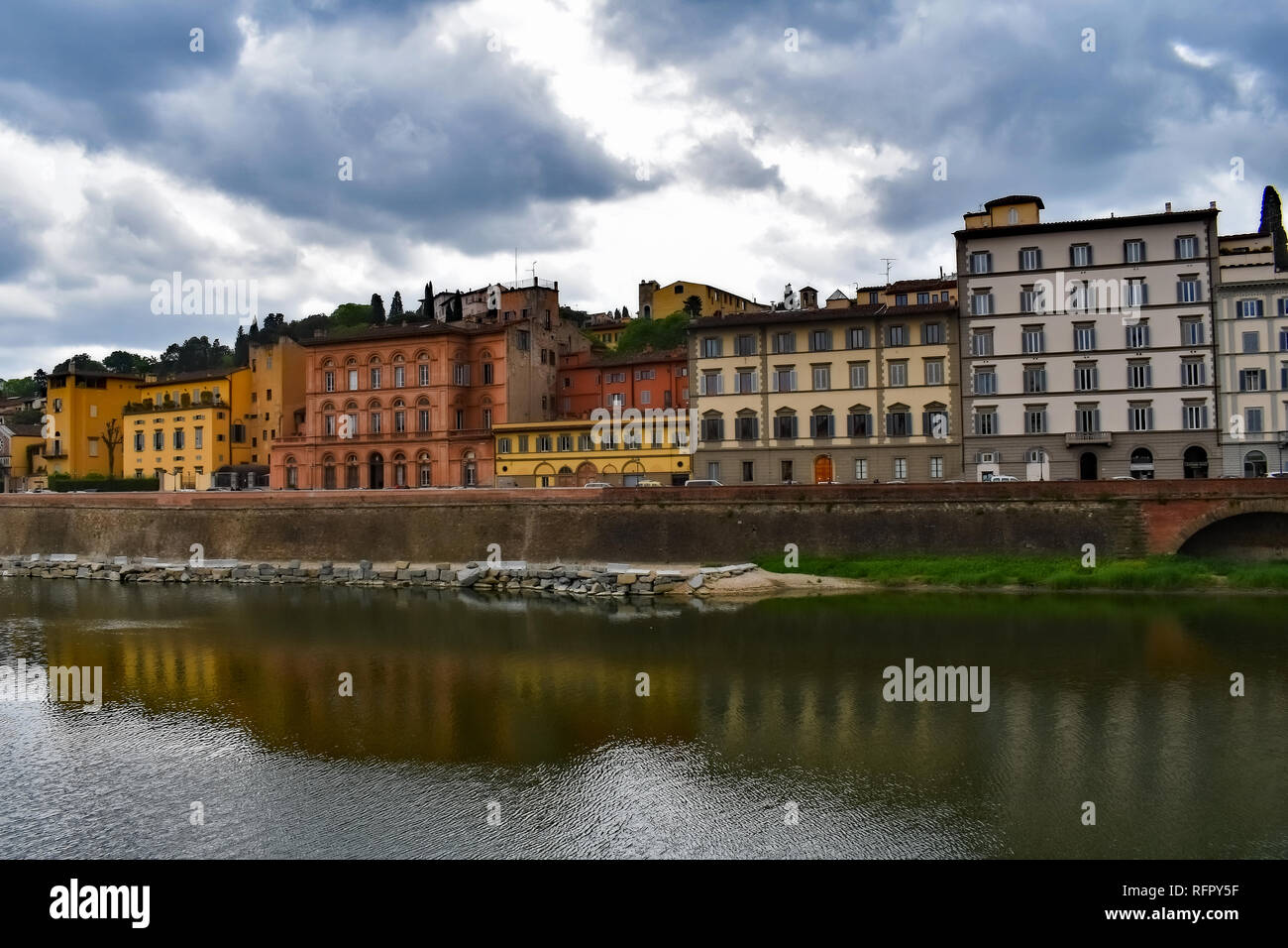 Florence Italy Riverfront Buildings Stock Photo - Alamy