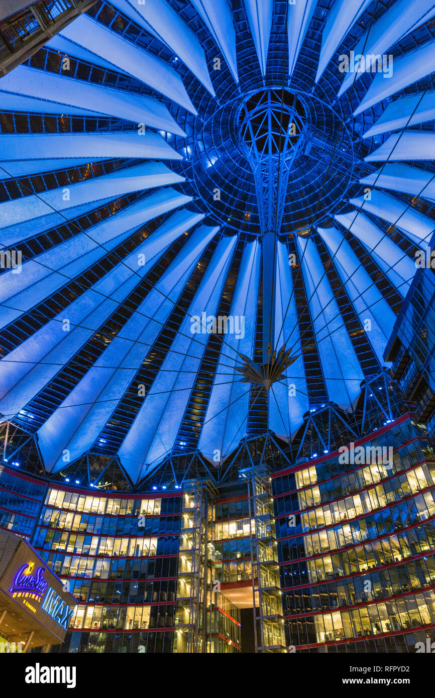 BERLIN, GERMANY - NOVEMBER 13, 2018: Night inside view on the ...