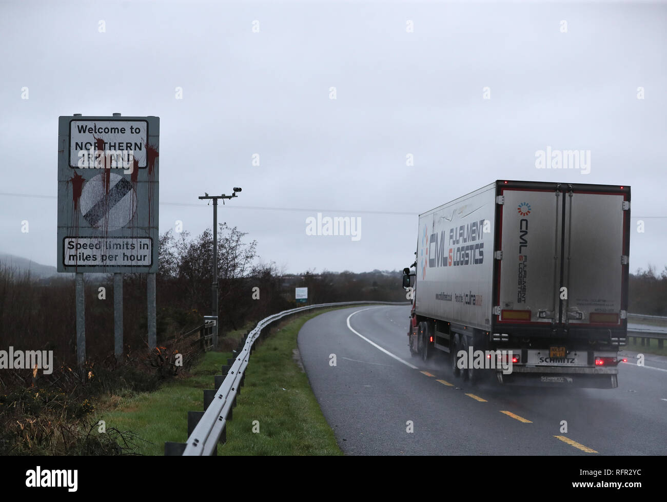 Northern ireland on main motorway border between republic ireland hi ...