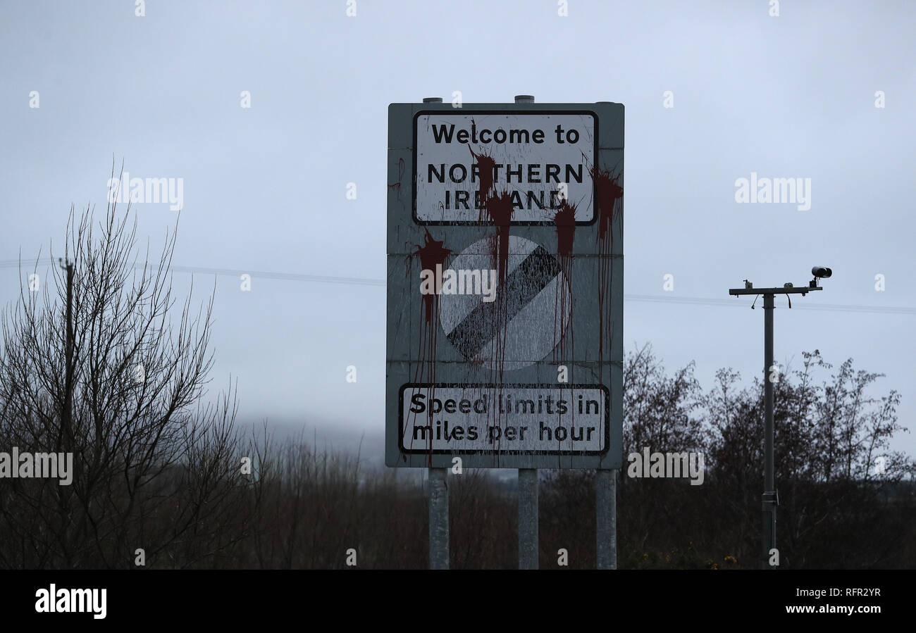Northern ireland on main motorway border between republic ireland hi ...