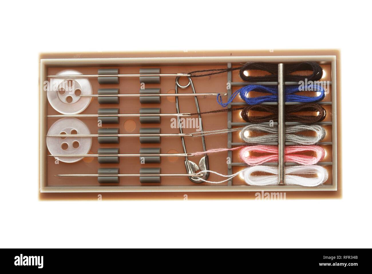 Needle and thread, set for travelling Stock Photo - Alamy