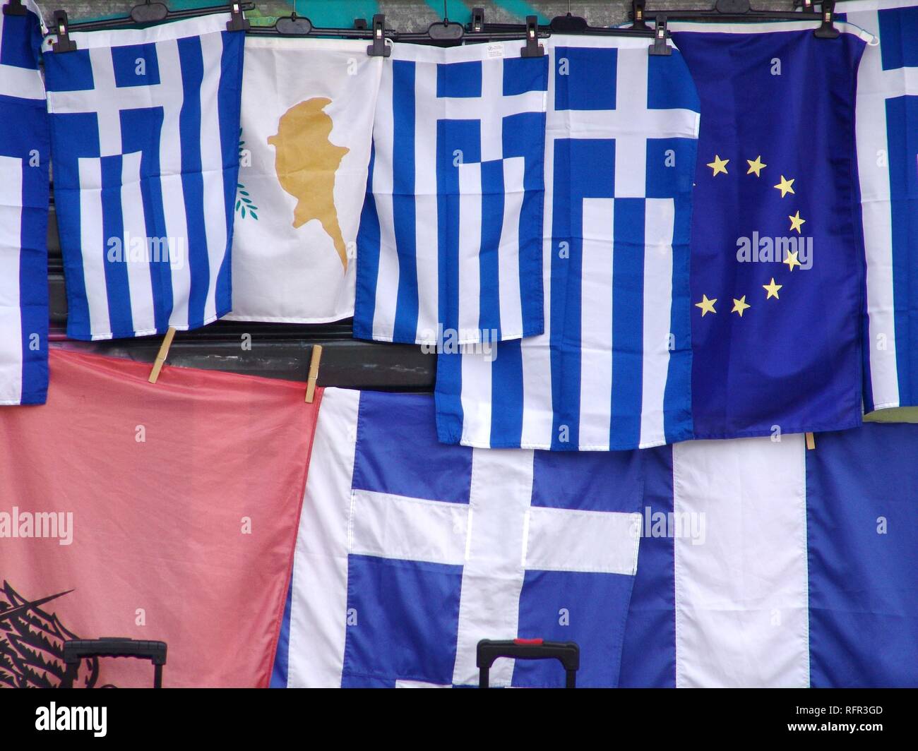 Greek flags, Athens, Greece Stock Photo - Alamy