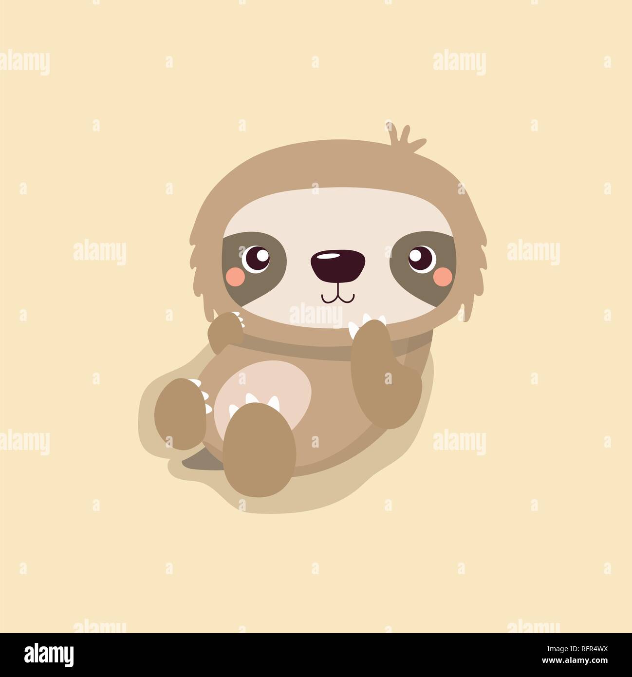 cute sloth on pastel background Stock Vector Image & Art - Alamy