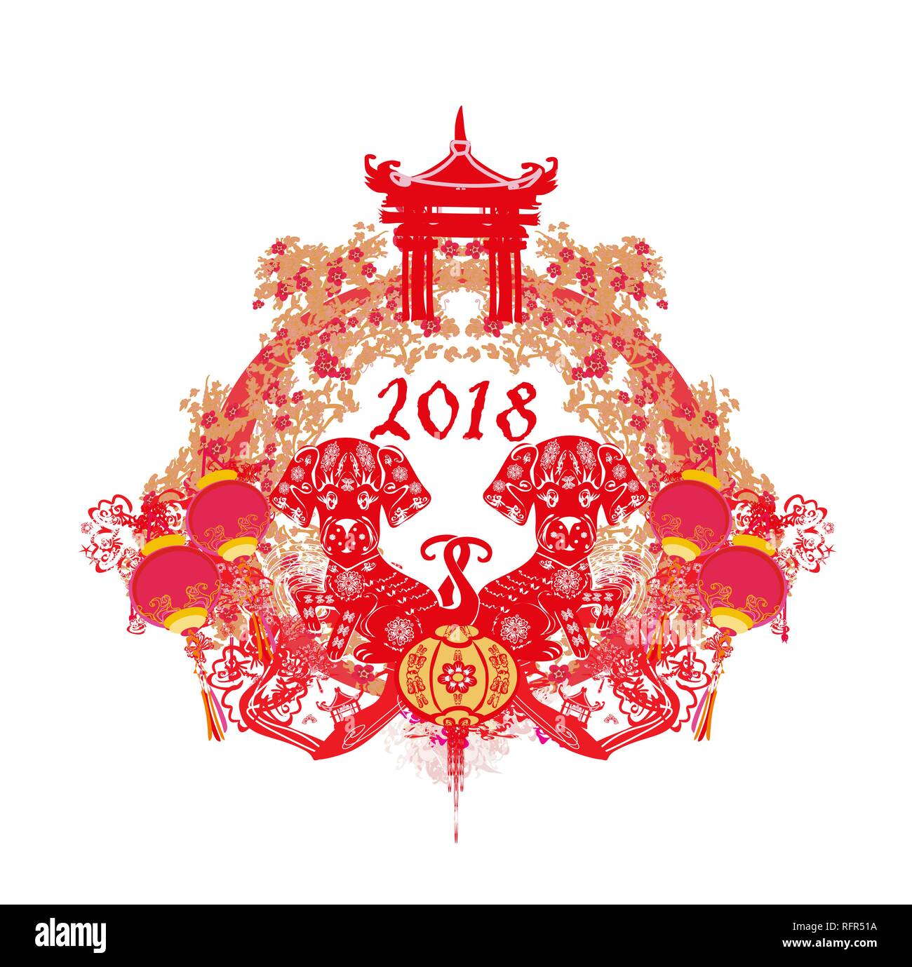 Chinese zodiac the year of Dog Stock Vector Image & Art - Alamy