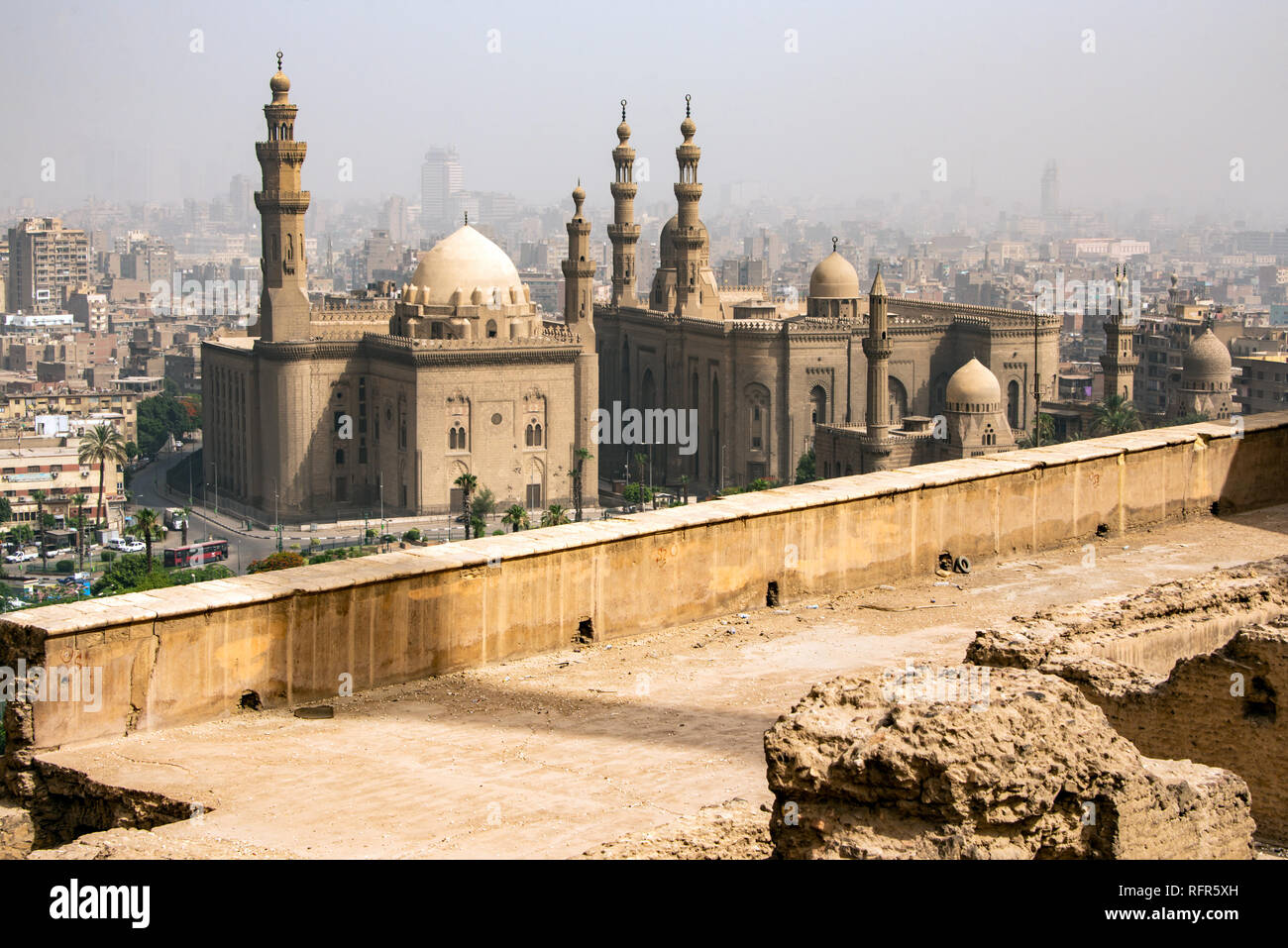View of the Mosques of Sultan Hassan and Al-Rifai in Cairo Egypt Stock ...
