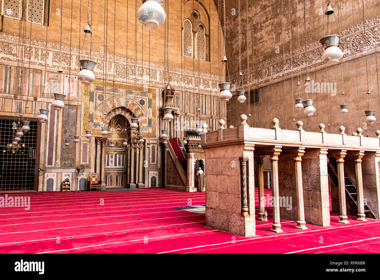 View of the Mosques of Sultan Hassan and Al-Rifai in Cairo Egypt Stock ...