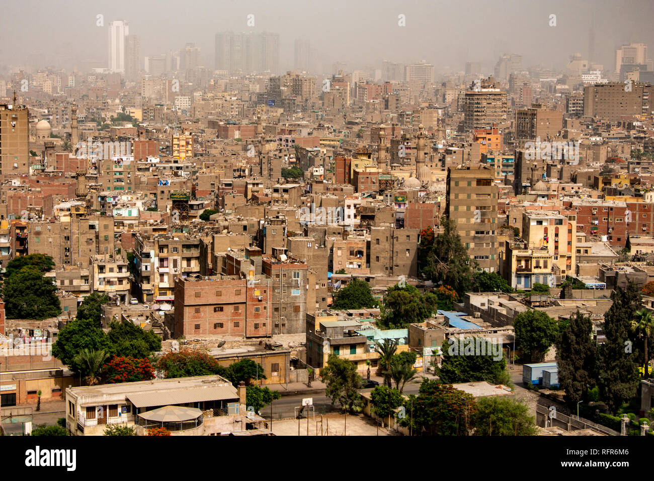 aerial view on the city of Cairo - Egypt, Africa. Cairo is the largest ...