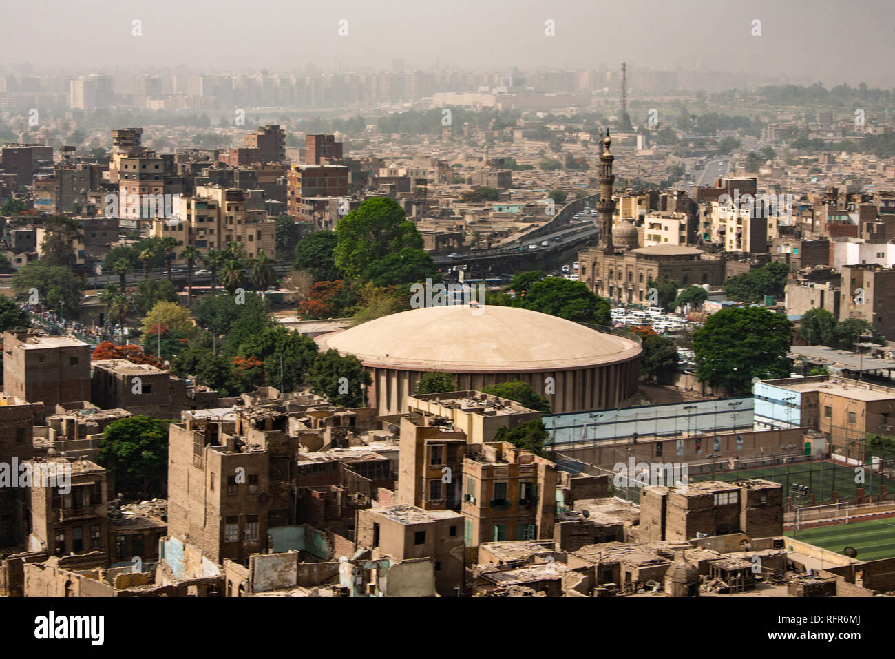 aerial view on the city of Cairo - Egypt, Africa. Cairo is the largest ...