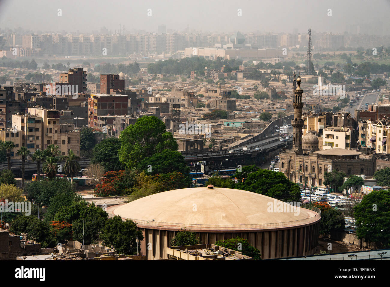 aerial view on the city of Cairo - Egypt, Africa. Cairo is the largest ...
