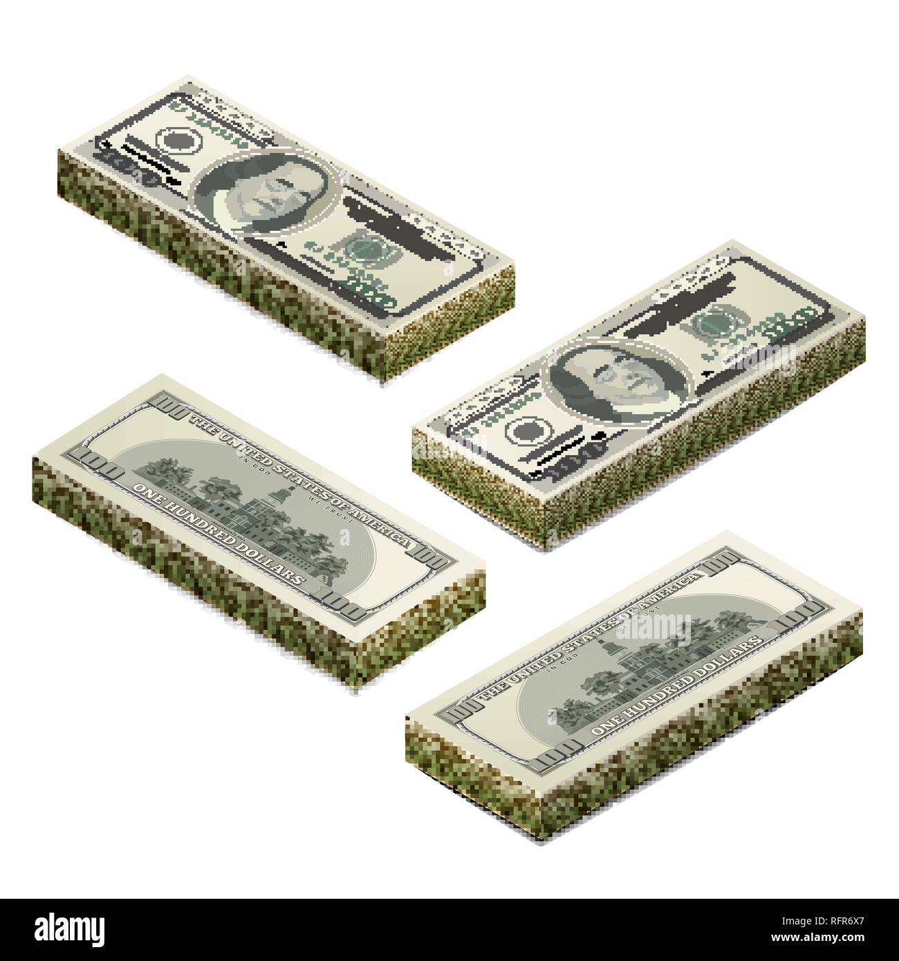 One hundred dollar bill front and back hi-res stock photography and ...