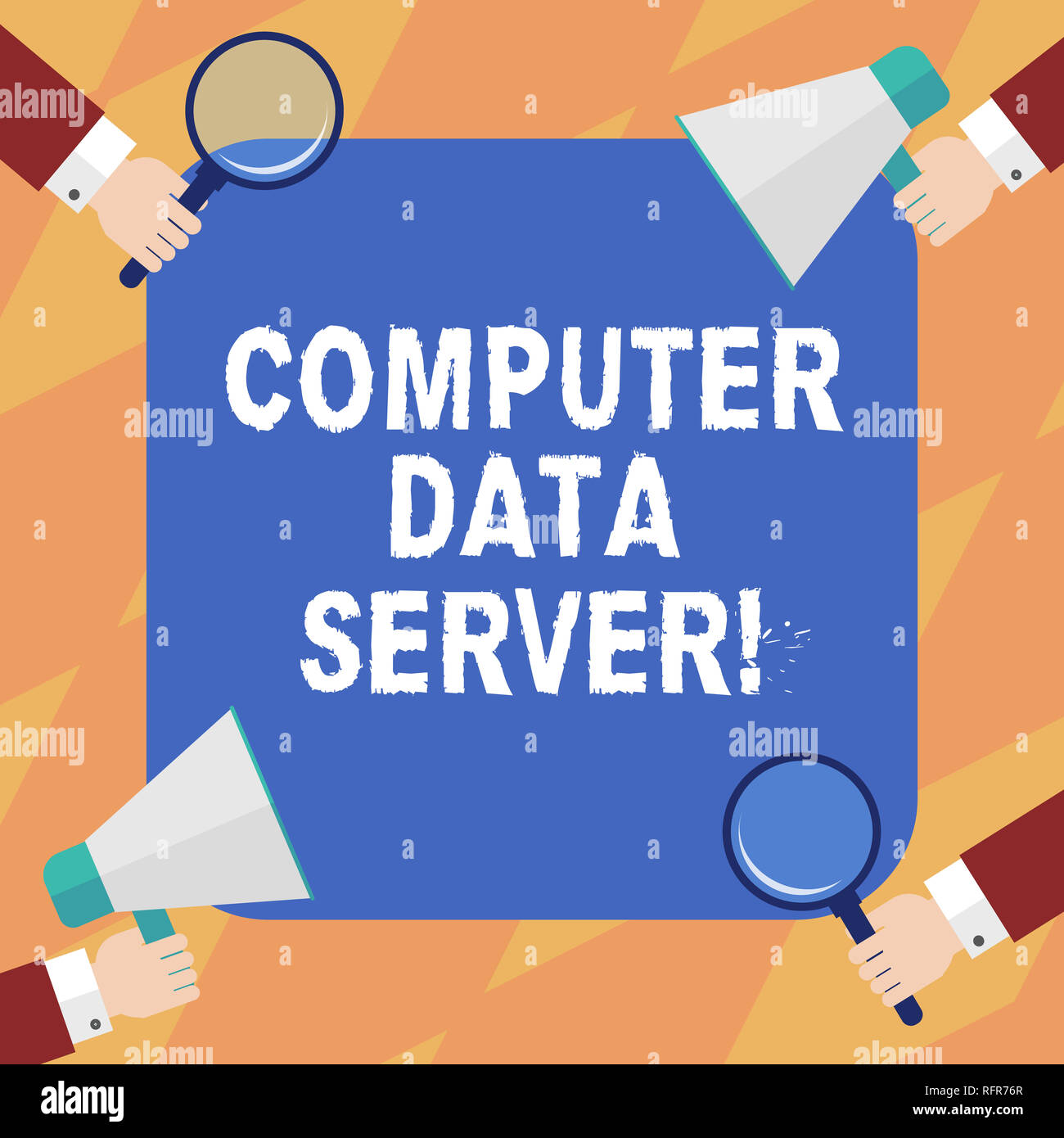 Text sign showing Computer Data Server. Conceptual photo Computer platform that delivers ...