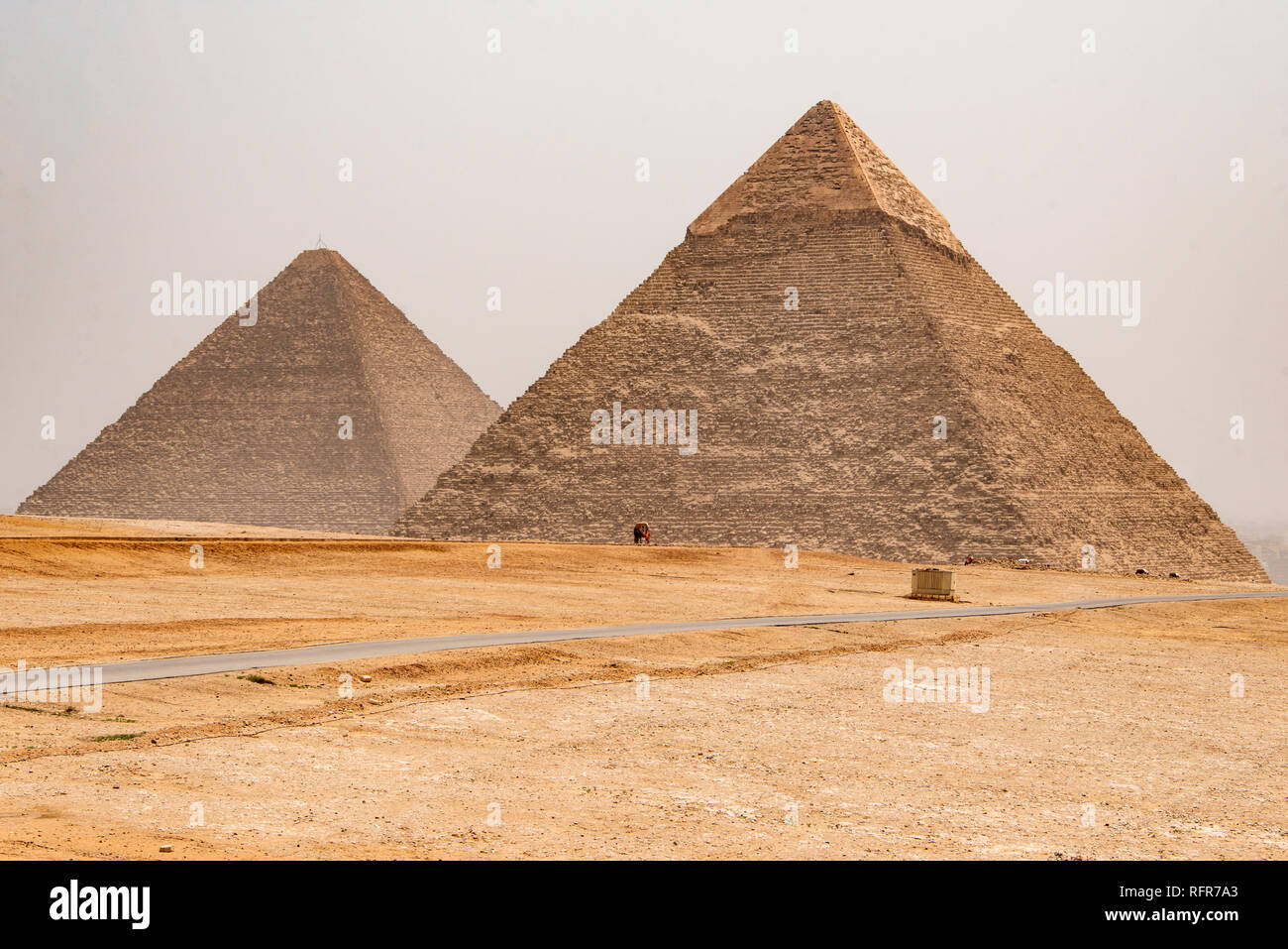 The Great Pyramids of Giza in the desert near Cairo in Egypt unesco ...
