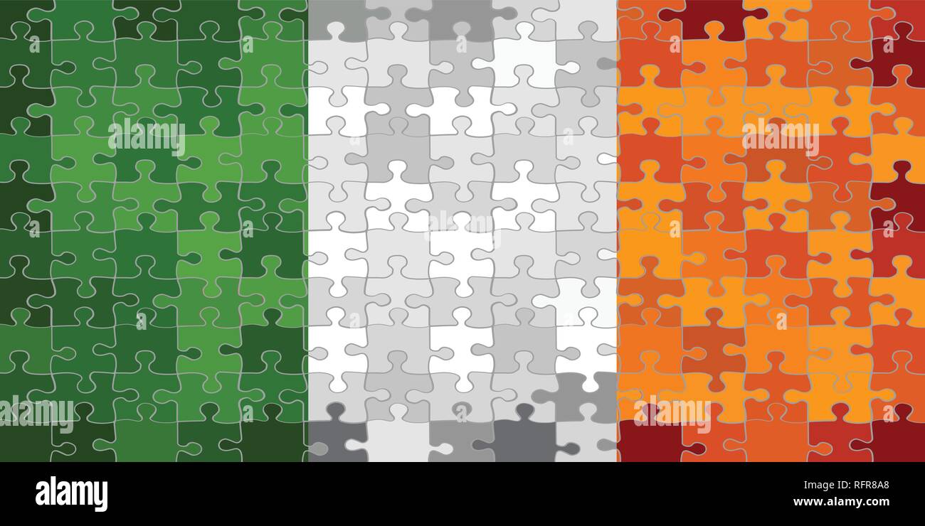 Ireland flag made of puzzle background - Illustration Stock Vector ...
