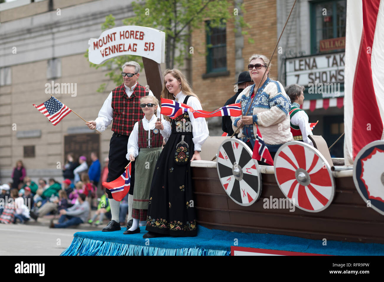 Stoughton, Wisconsin, USA - May 20, 2018: Annual Norwegian Parade, Men ...