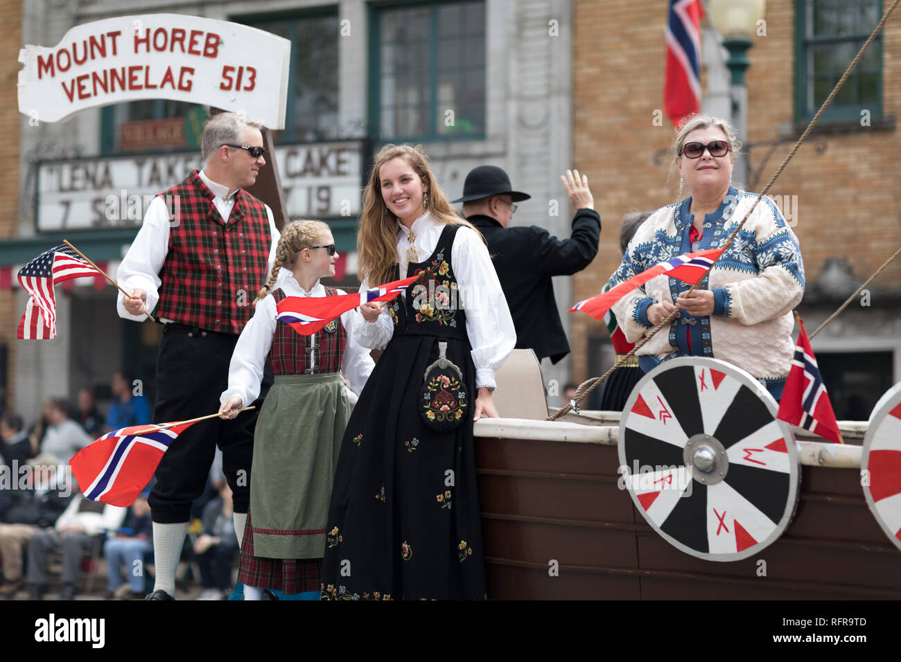 Stoughton, Wisconsin, USA - May 20, 2018: Annual Norwegian Parade, Men ...