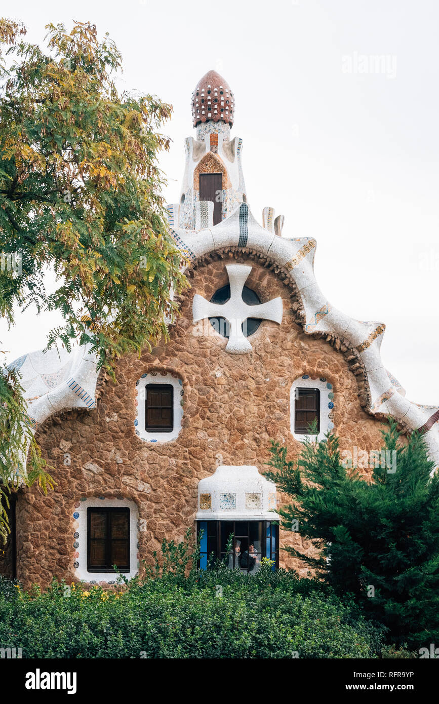 The Casa del Guarda, at Park Guell, in Barcelona, Spain Stock Photo - Alamy