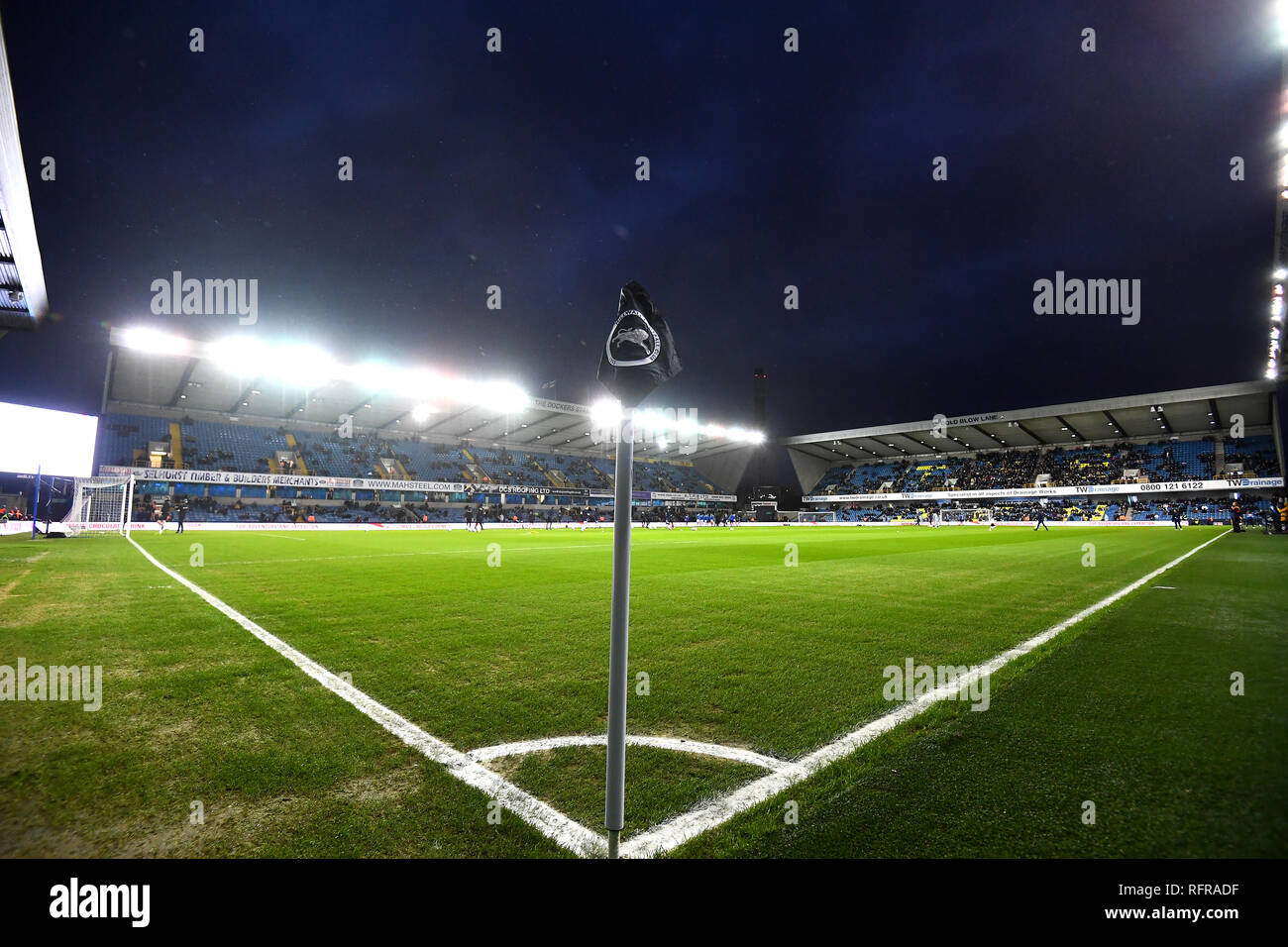 A general view before the FA Cup fourth round match at The Den, London ...
