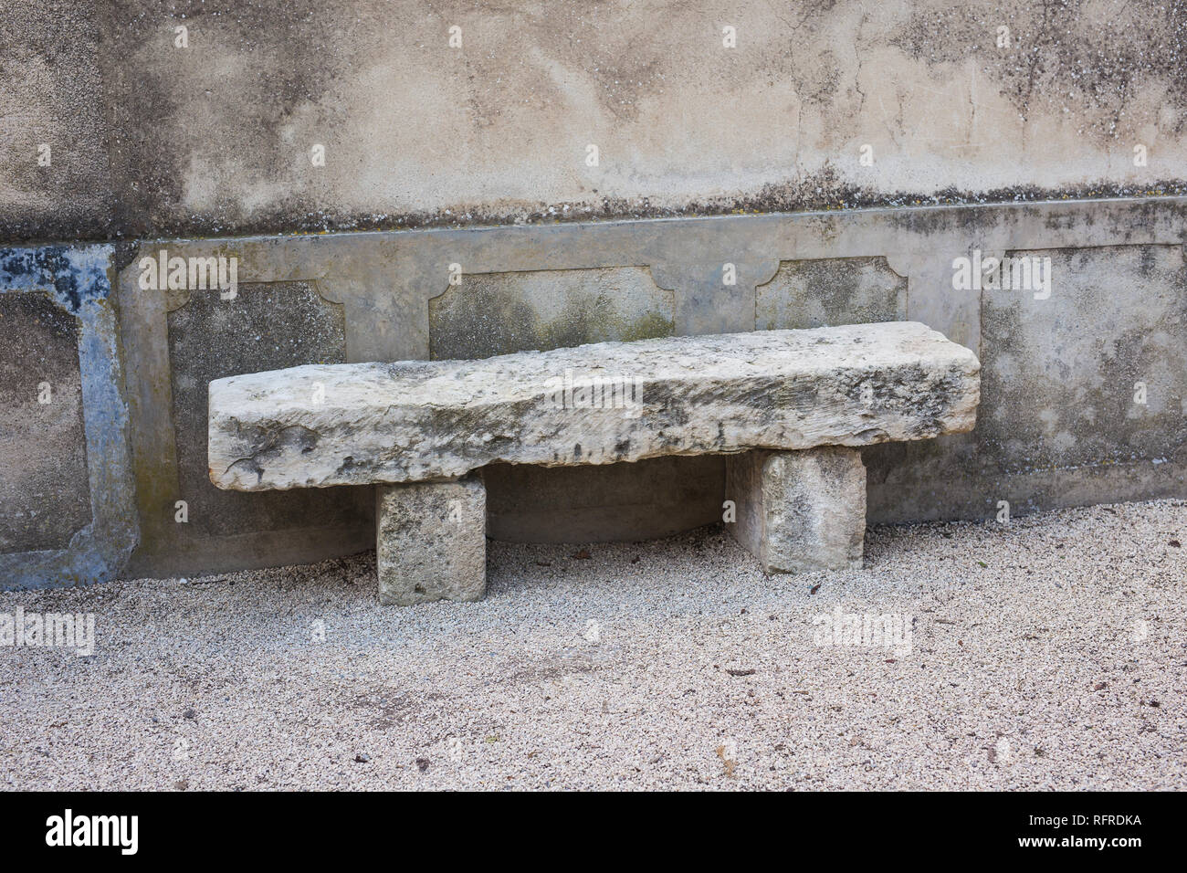 Stone bench in the city park outdoors Stock Photo - Alamy