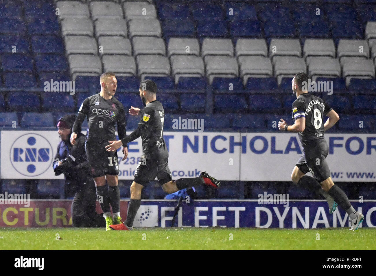Lincoln citys danny rowe celebrates scoring hi-res stock photography ...