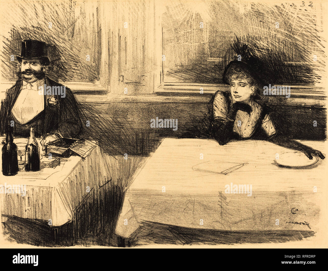 At the Restaurant. Dated: 1890. Medium: lithograph. Museum: National ...