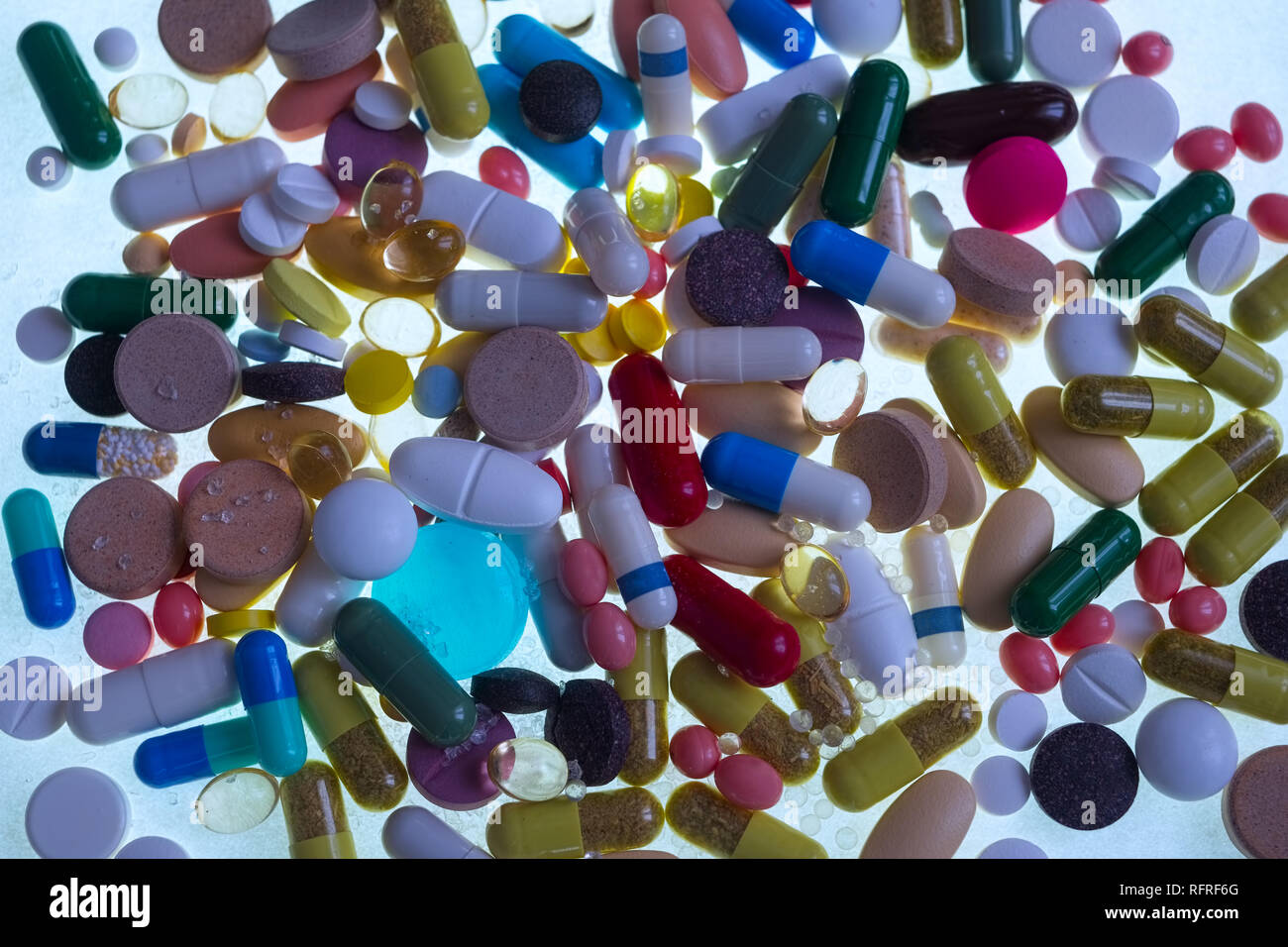 Pharmaceutical tablets, capsules, therapy drugs and pills Stock Photo ...