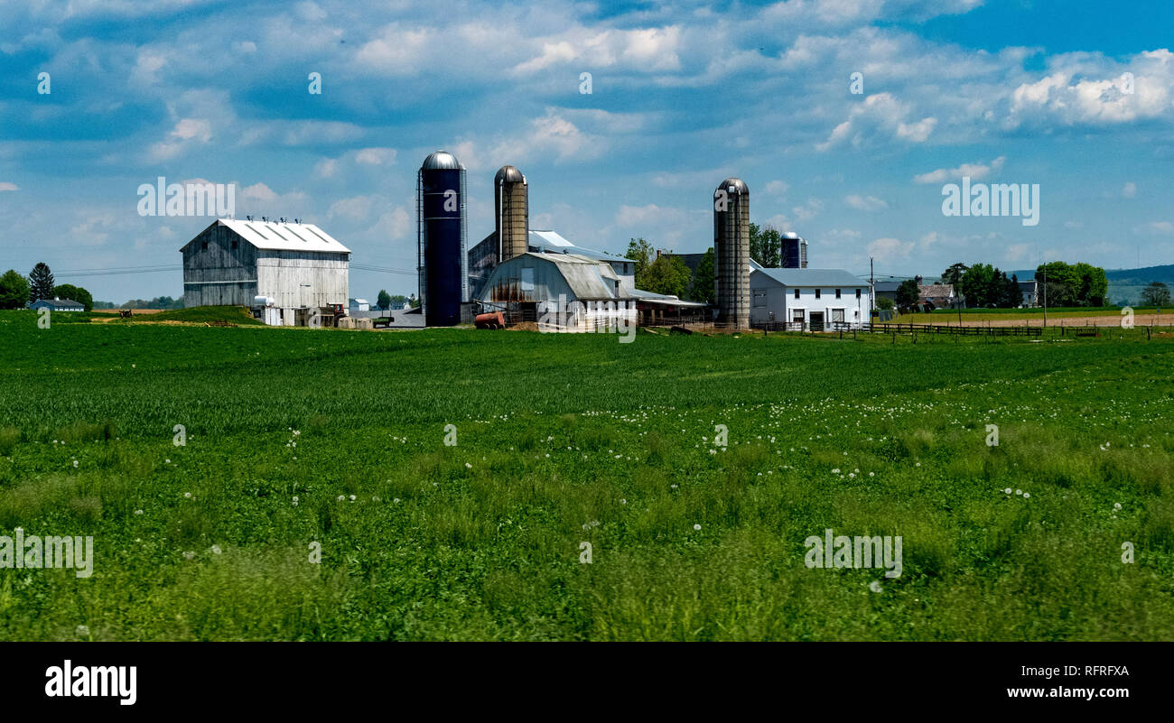 Amish Farm Landscape on a Beautiful Sunny Summer Day Stock Photo - Alamy