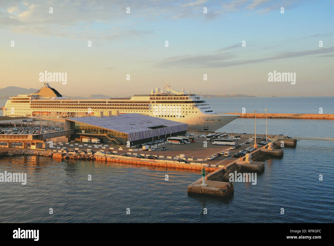 Cruise terminal and liner on parking. Marseille, France Stock Photo - Alamy