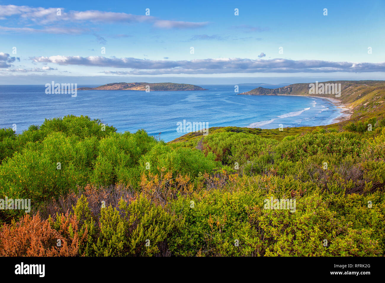 View to the beach from Great Ocean Drive, Esperance, Western Australia ...