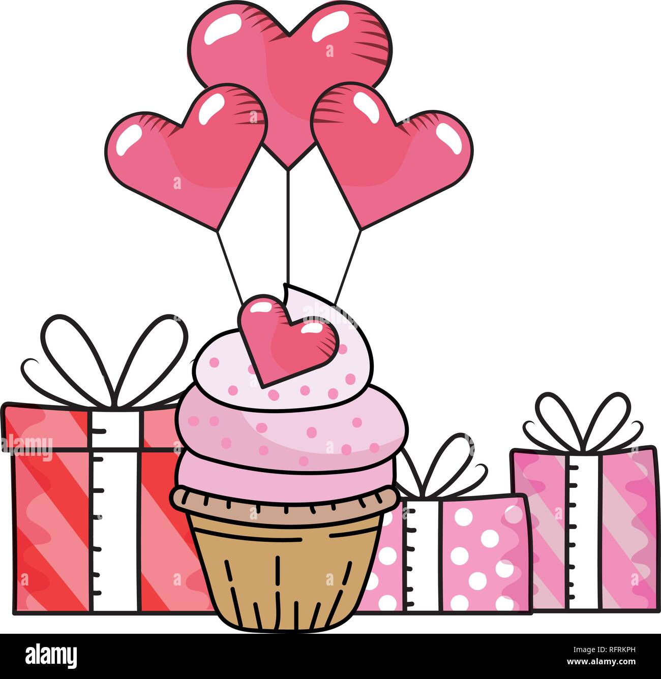 valntines day bakery cupcake cartoon Stock Vector Image & Art - Alamy