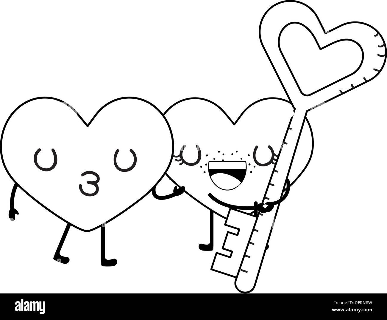 love heart couple cartoon Stock Vector Image & Art - Alamy