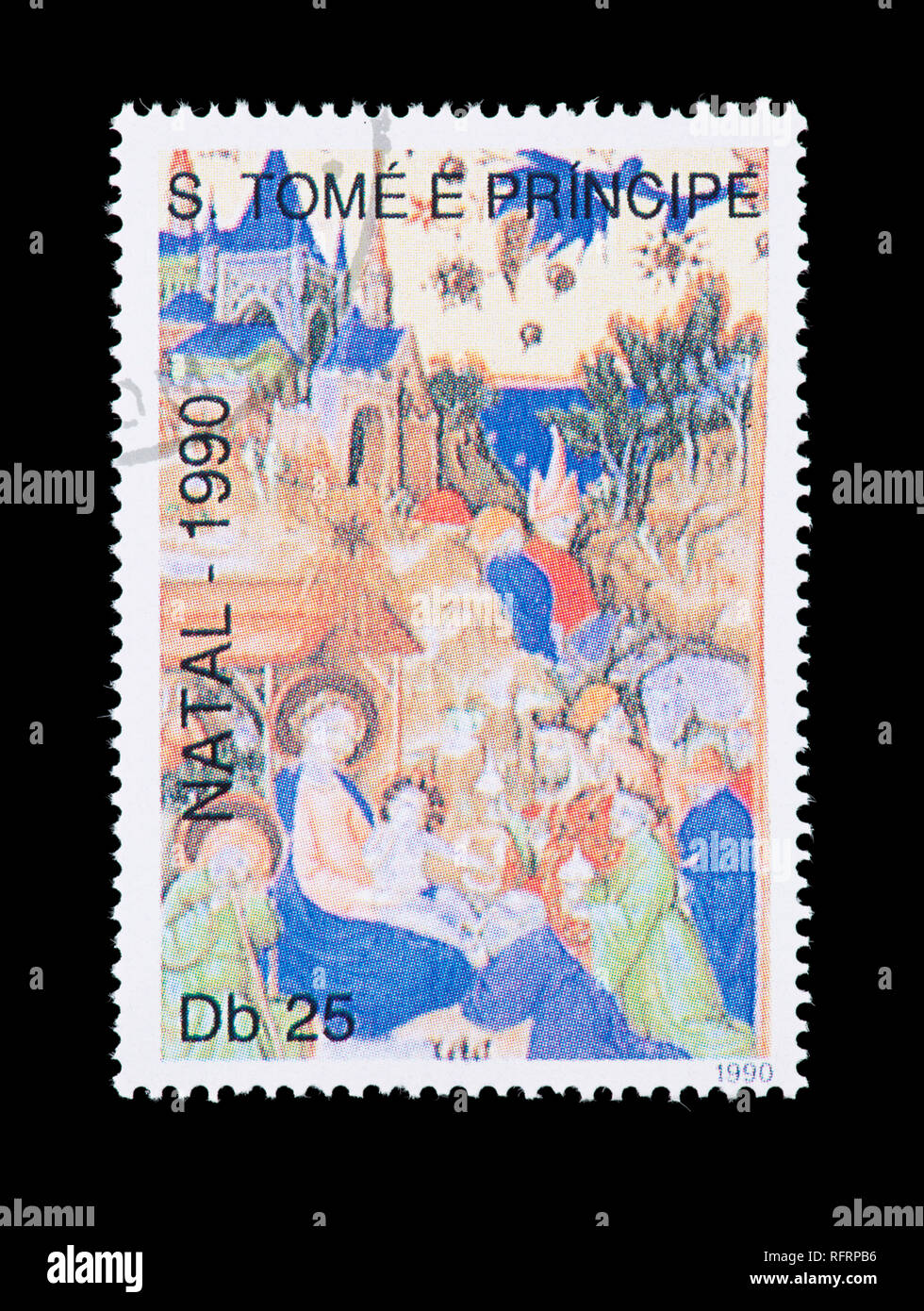 Postage stamp from Saint Thomas and Prince Islands depicting a nativity ...
