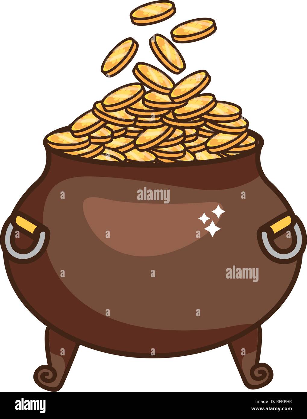 golden coins pot cartoon Stock Vector Image & Art - Alamy